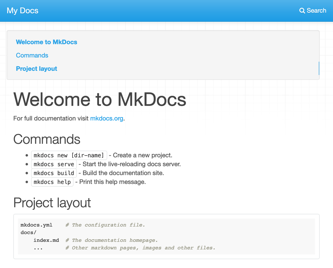 MkDocs Markdown Reference | Markdown Guide